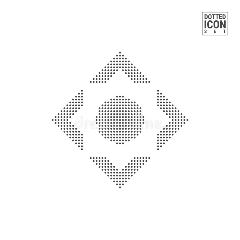 Expand Dot Pattern Icon. Full Screen Dotted Icon Isolated on White ...