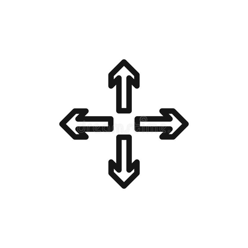 Expand Icon Thin Line Flat Illustration Stock Vector - Illustration of ...