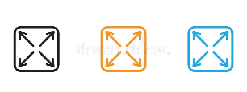 Expand Icon Thin Line Illustration Set Stock Vector - Illustration of ...