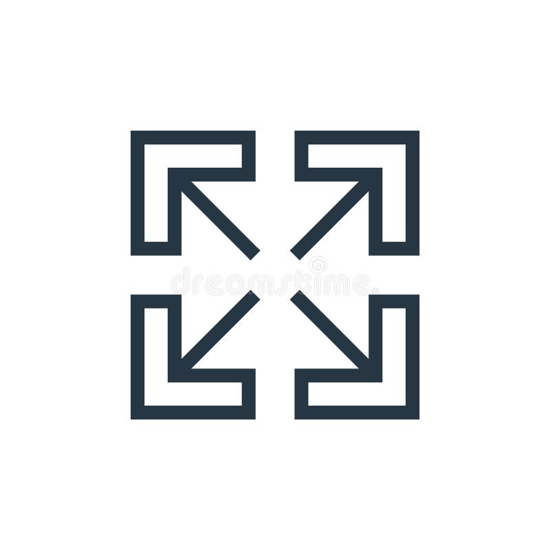 Expand Icon Vector from Arrows Concept. Thin Line Illustration of ...