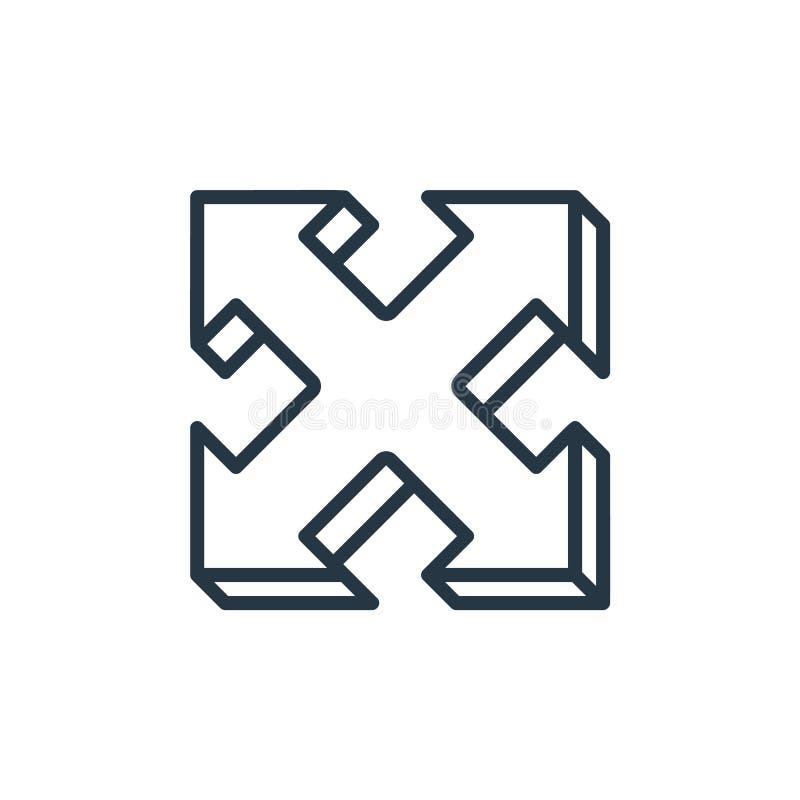 Expand Icon Vector from D Arrows Concept. Thin Line Illustration of ...