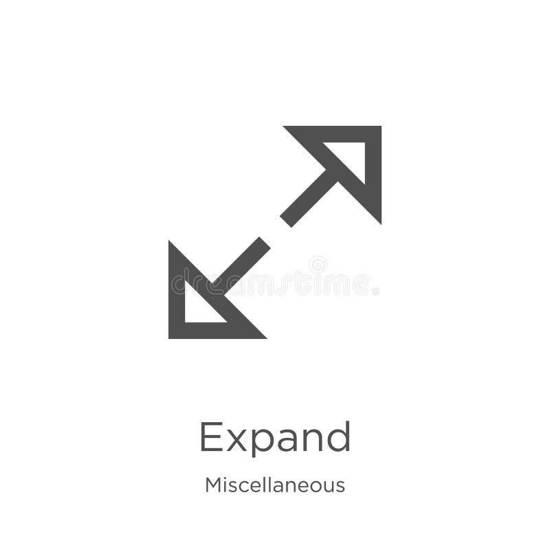 Expand Icon Vector from Miscellaneous Collection. Thin Line Expand ...