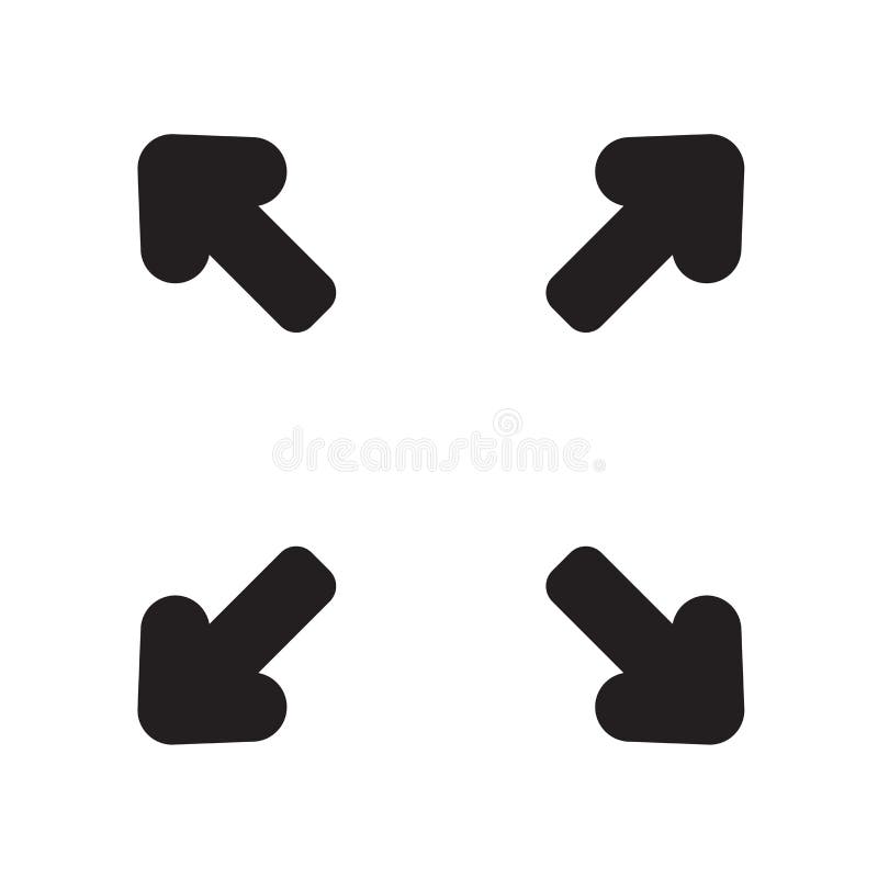 Expand Icon Vector Sign and Symbol Isolated on White Background Stock ...