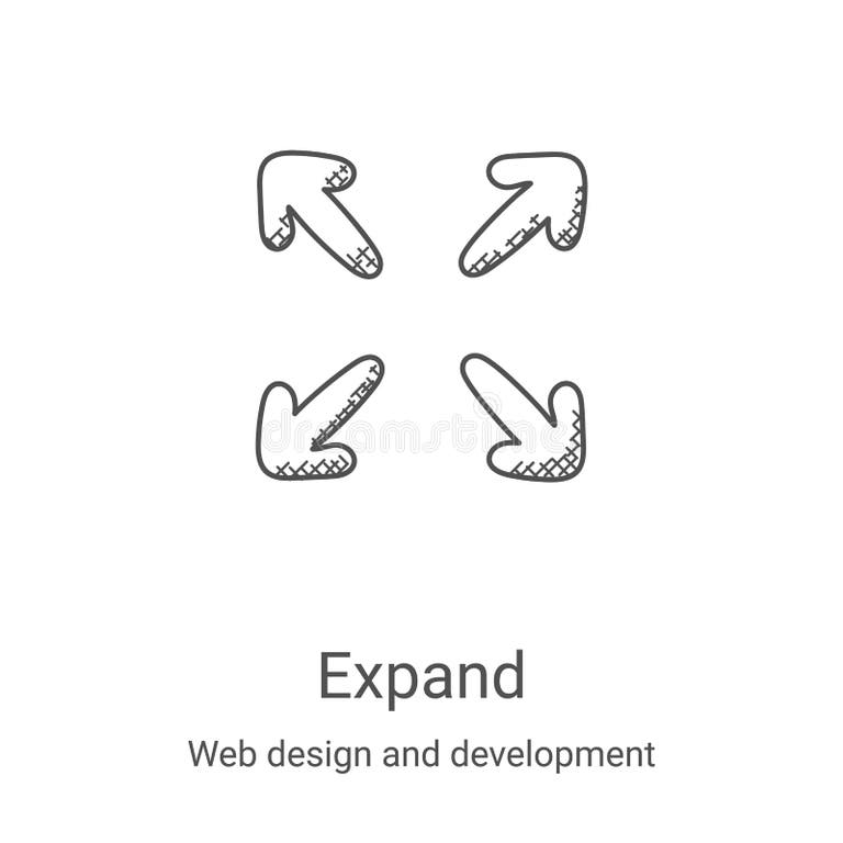 Expand Icon Vector from Web Design and Development Collection. Thin ...