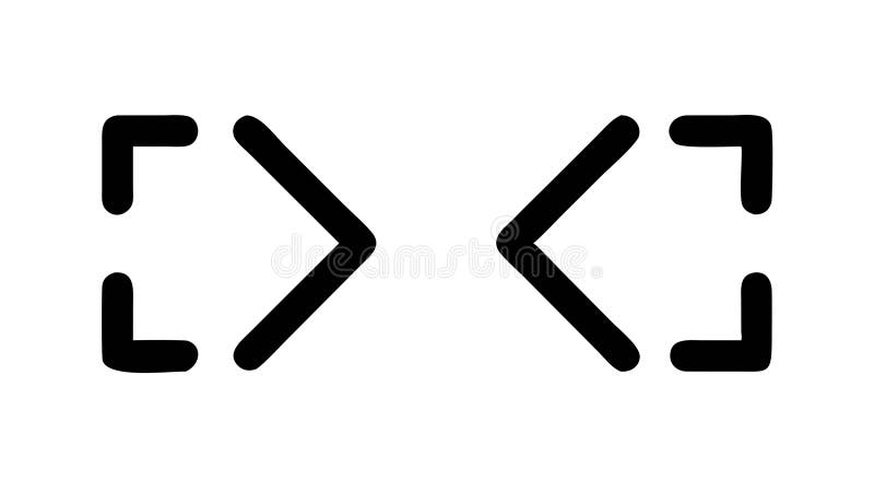 Expand Screen Corners Icon, Fullscreen Mode and Magnification, Vector ...