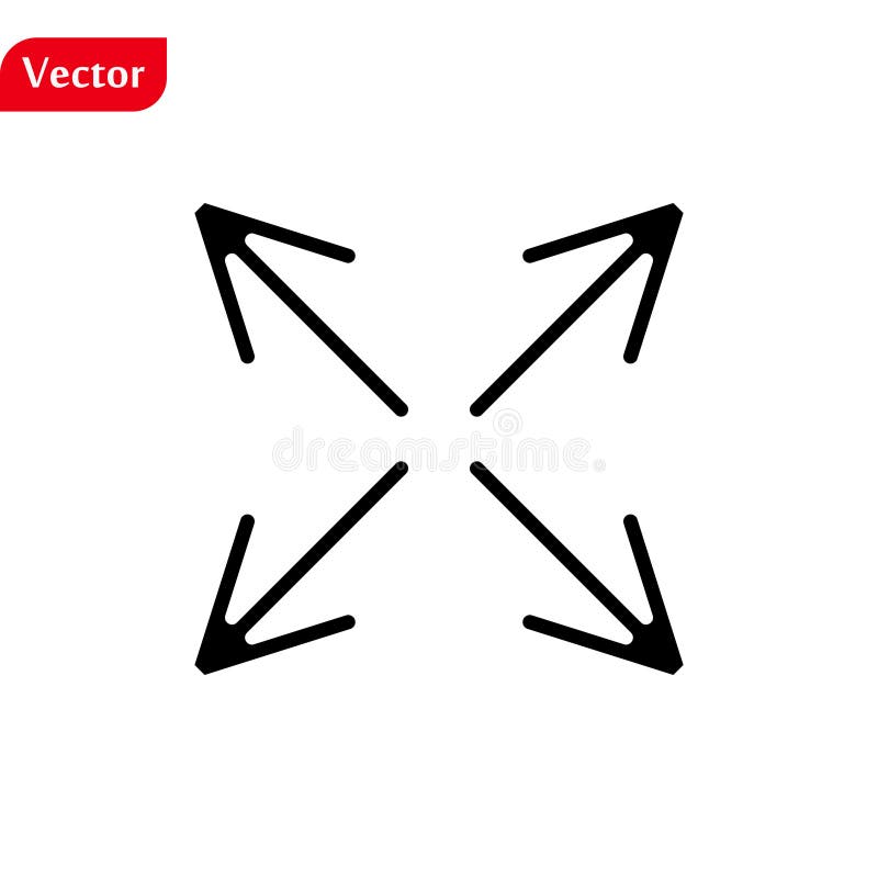 Expand To Full Screen Fullscreen Line Art Vector Icon for Apps and ...