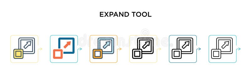 Expand Tool Vector Icon in 6 Different Modern Styles. Black, Two ...