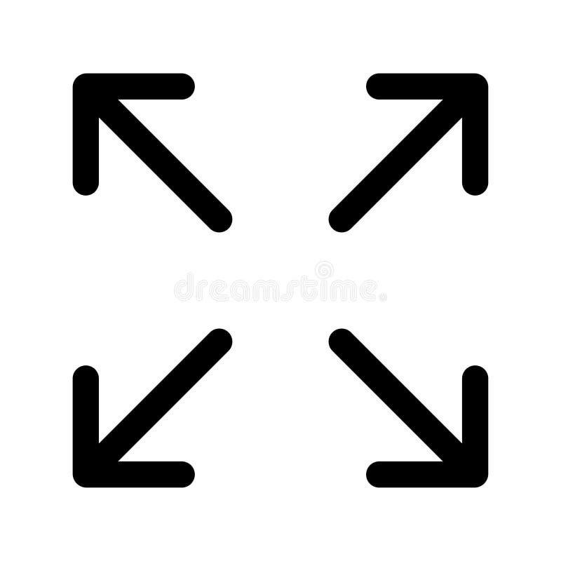 Expand, Intersect Bold Outline Vector Icon Which Can Easily Modified or ...