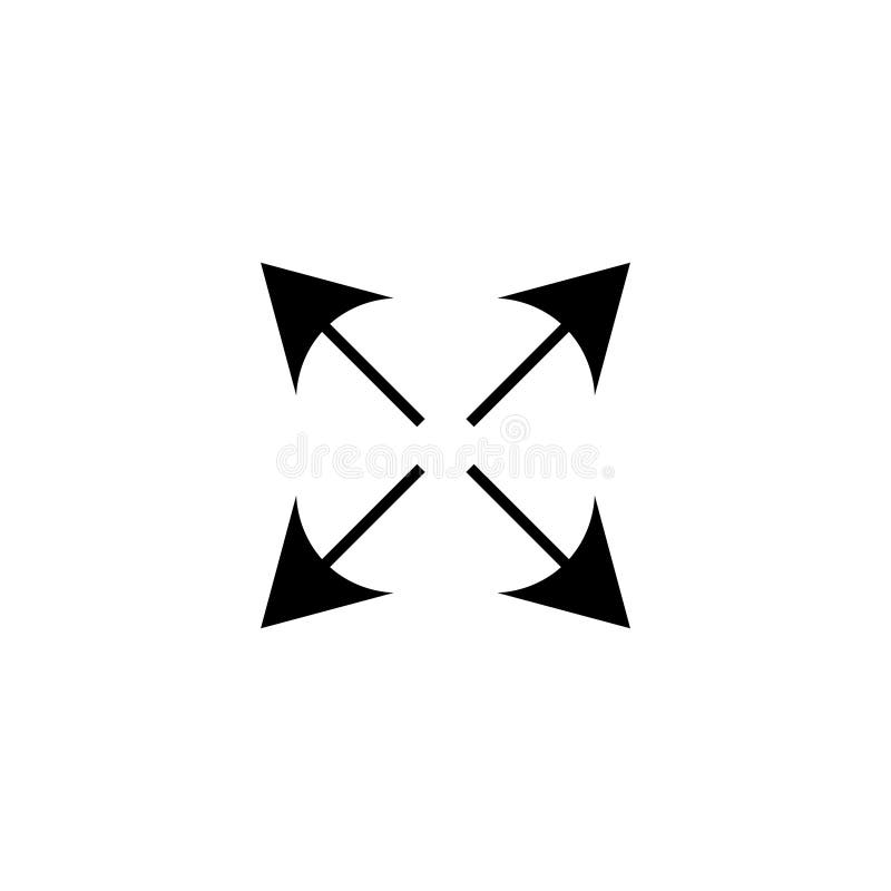 Expand Vector Icon. Fullscreen Arrows Symbol. Directional Navigation ...