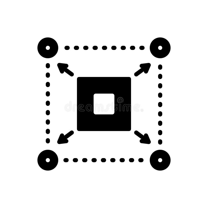 Black Solid Icon for Expandable, Expander and Disseminate Stock Vector ...