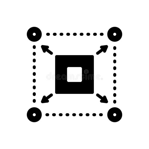 Black Solid Icon for Expandable, Expander and Disseminate Stock Vector ...