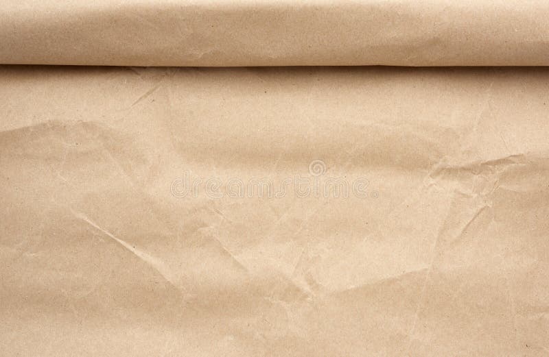 Expanded Brown Paper Roll, Full Frame Stock Image - Image of curled ...