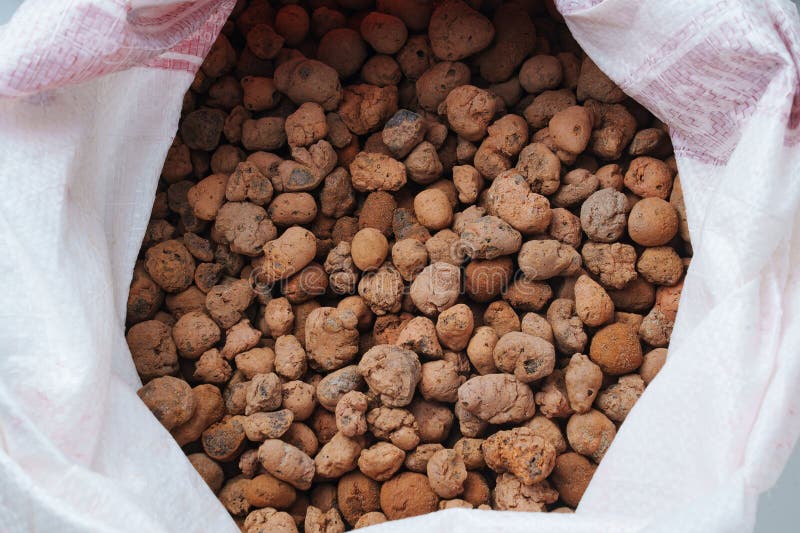 Expanded Clay in a Bag. Lumps of Clay Used in Construction and Growing ...