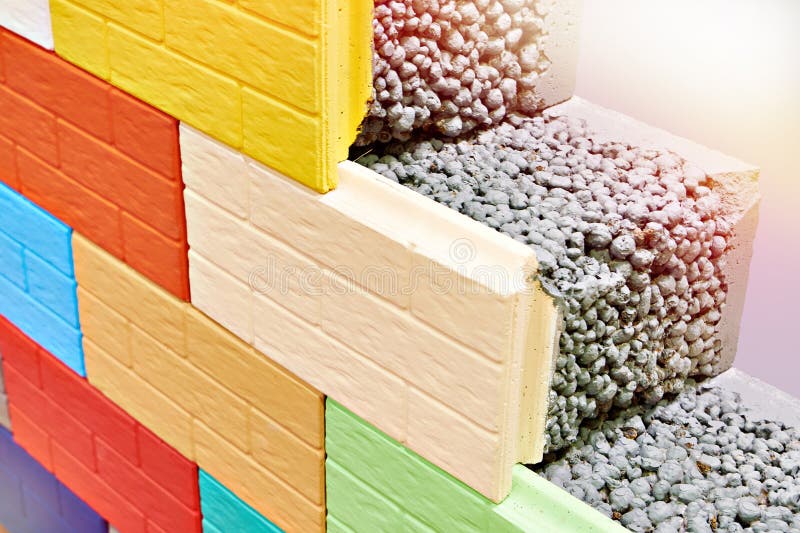 Expanded Clay Blocks and Colored Finishes Stock Photo - Image of ...