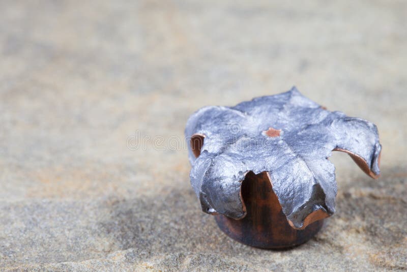Expanded hollow point stock image. Image of copper, gray - 71034285