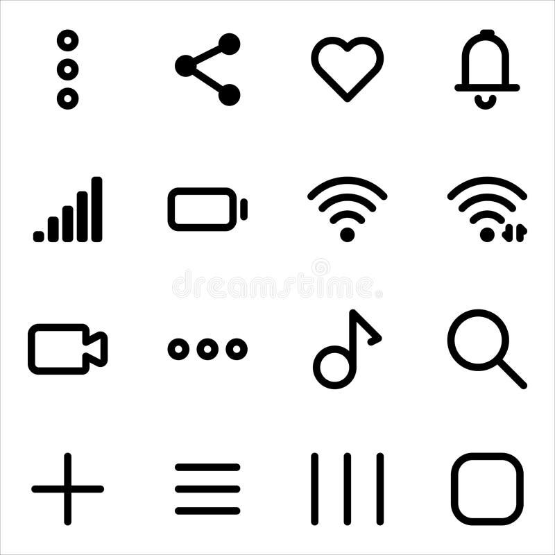 Simple and Clear Expanded Line Random UI Icon Version 8 Stock Vector ...
