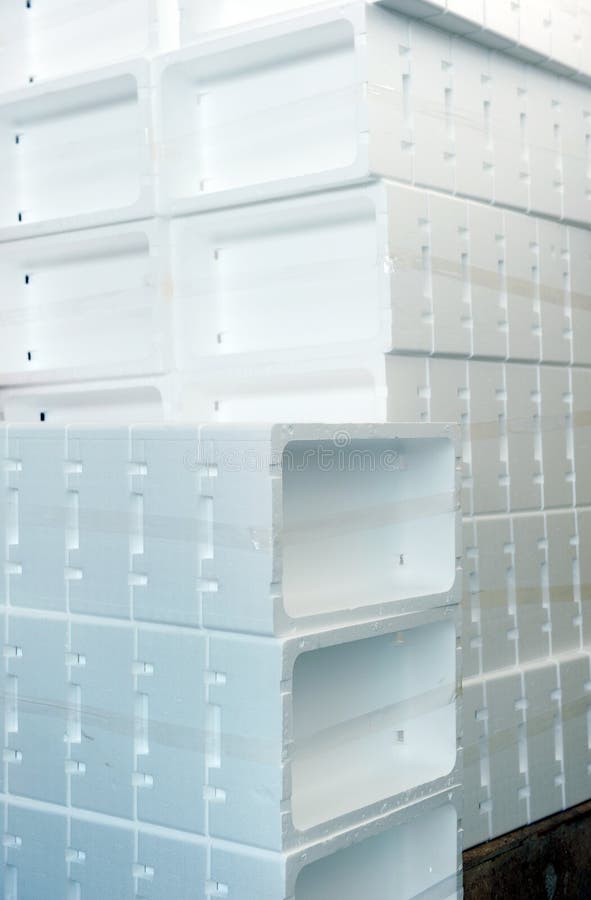 Expanded Polystyrene Boxes for Food Packaging and Transport Stock Image ...