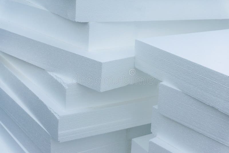 Expanded Polystyrene Plates. a Stack of Building Materials for House ...