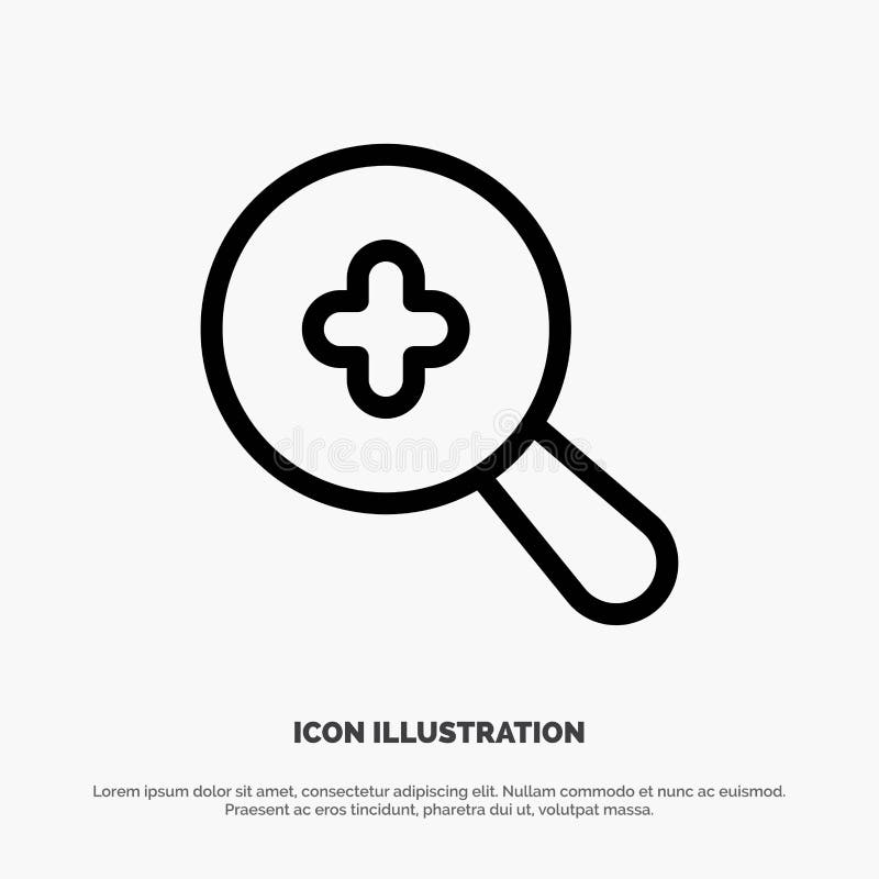 Expanded, Search, Plus Line Icon Vector Stock Vector - Illustration of ...