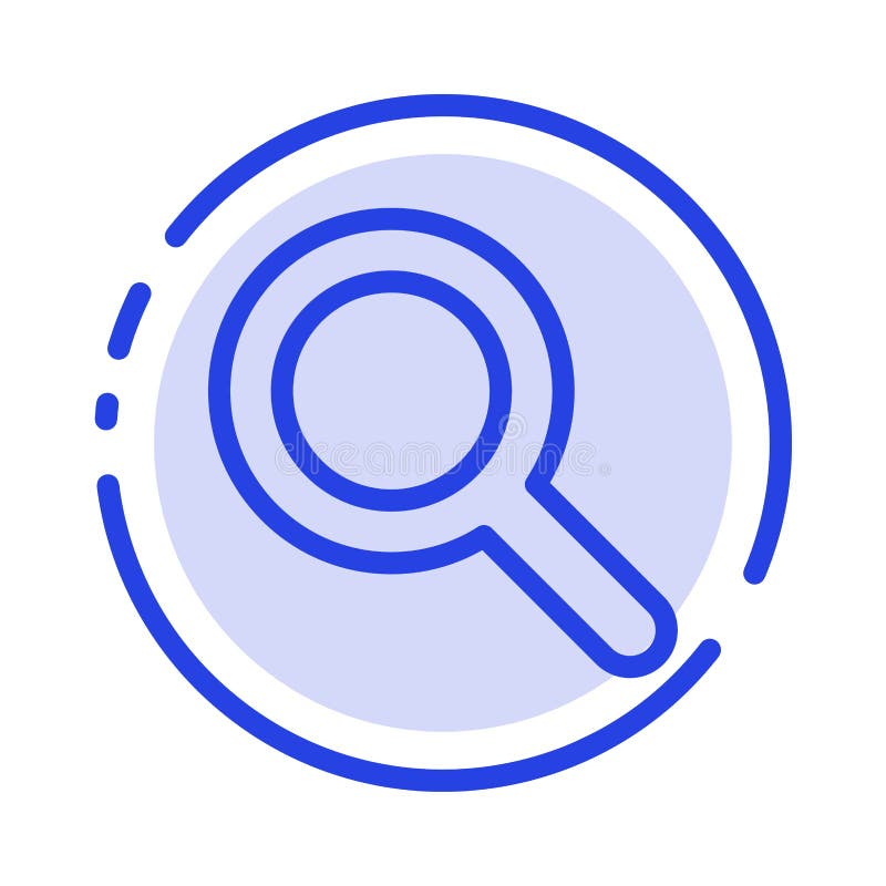 Expanded, Search, Ui Blue Dotted Line Line Icon Stock Vector ...