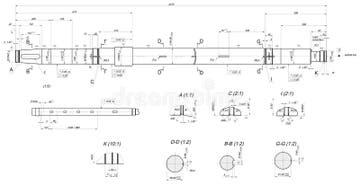 Expanded Shaft Sketch Engineering Drawing Stock Illustrations – 27 ...