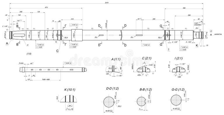 Expanded Shaft Sketch Engineering Drawing Stock Illustrations – 27 Expanded Shaft Sketch ...