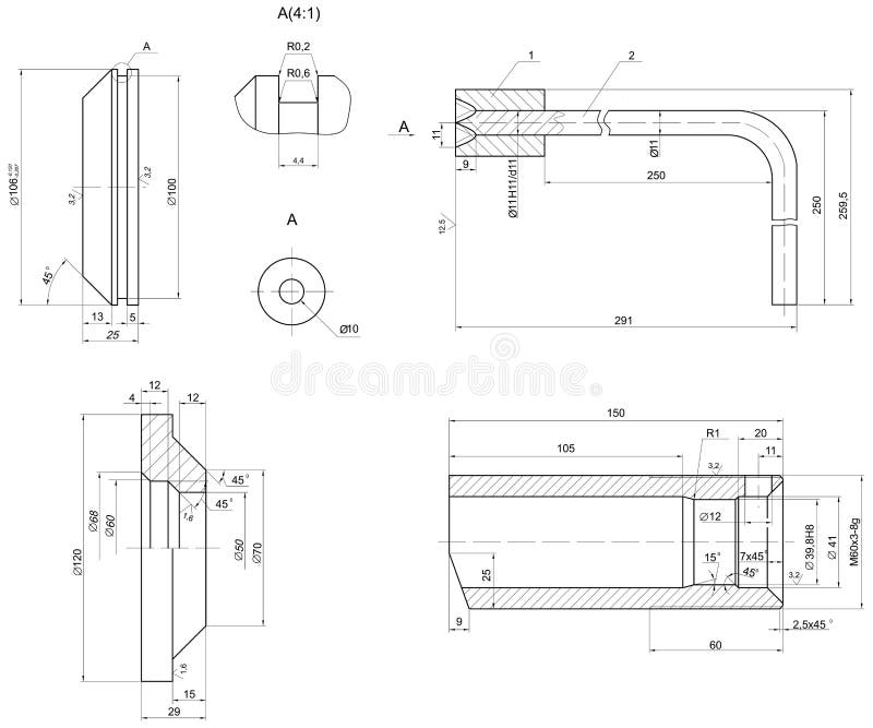 Expanded Sketch With Curved Elements Stock Vector - Illustration of ...