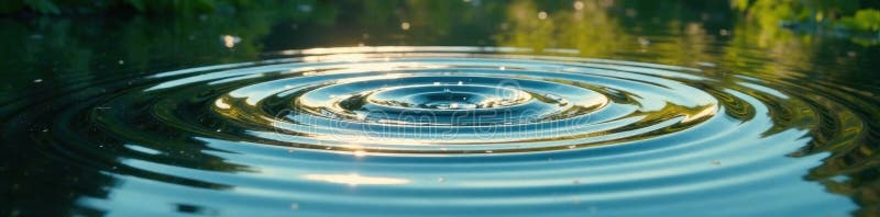 Expanding Concentric Circles on a Still Pond Surface, Texture, Abstract ...