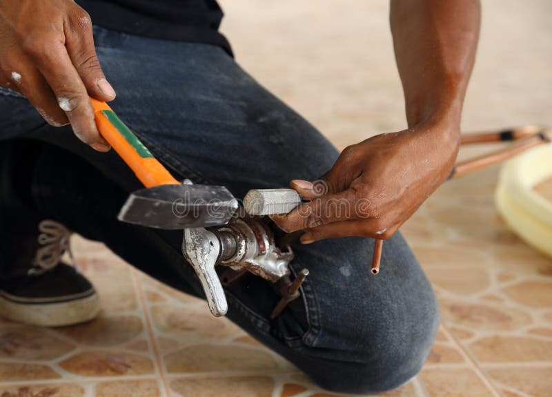Expanding copper pipe stock photo. Image of solid, socket - 44082172