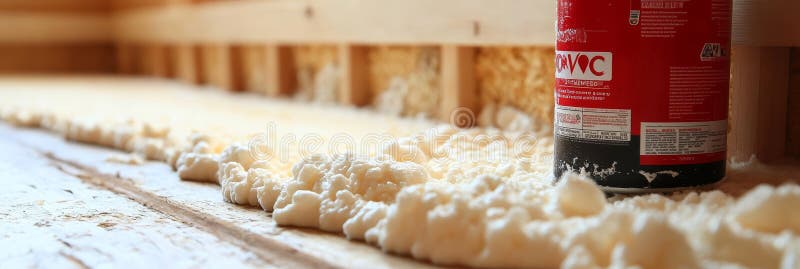Expanding Foam Insulation Being Applied To Subfloor in a New Home ...
