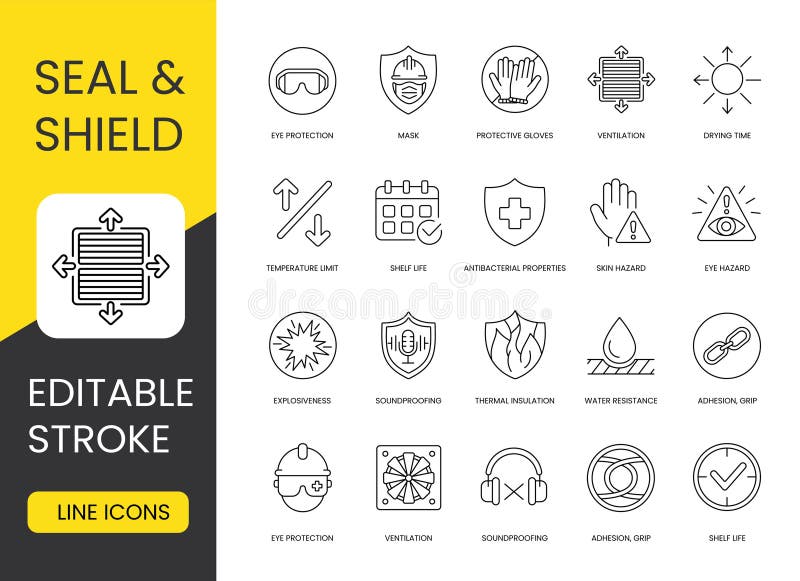 Expanding Mounting Foam Vector Line Icon Set with Editable Stroke ...