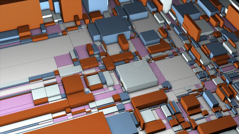 Expanding Surface with Colorful Blocks of Different Size. Motion ...