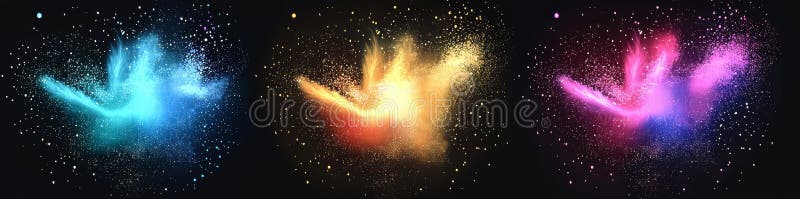 Expansion of Color Powder with Rectangle Banners. Modern Realistic ...