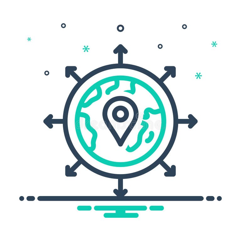 Mix Icon for Expansion, Extension and Global Stock Illustration ...