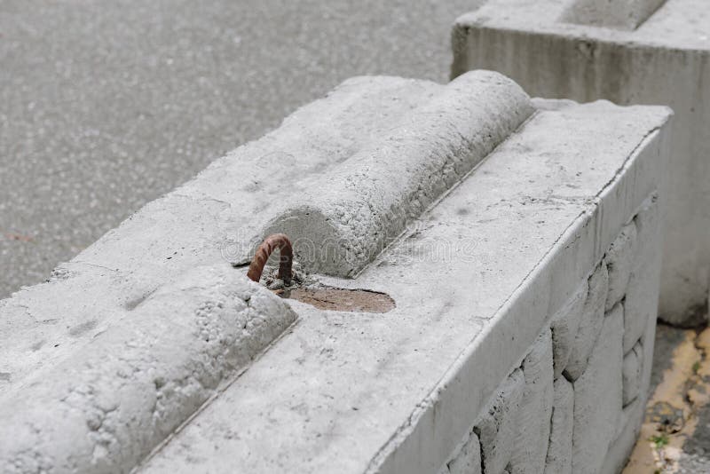 Expansion Joint Construction of a Concrete Bridge. Stock Image - Image ...