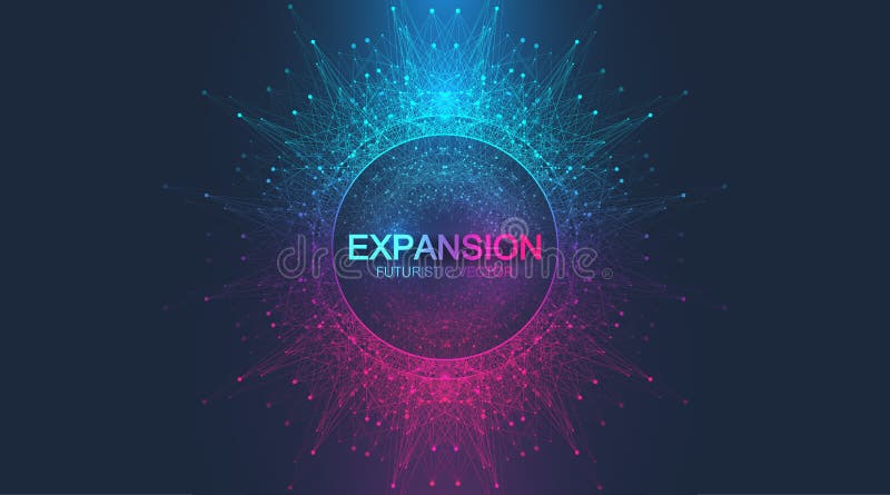 Expansion of Life. Colorful Explosion Background with Connected Line ...