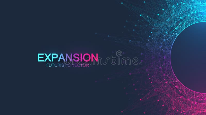 Expansion of Life. Colorful Explosion Background with Connected Line ...