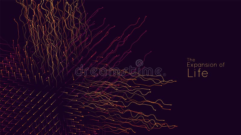 Expansion of Life. Vector Cube Explosion Background. Small Particles ...