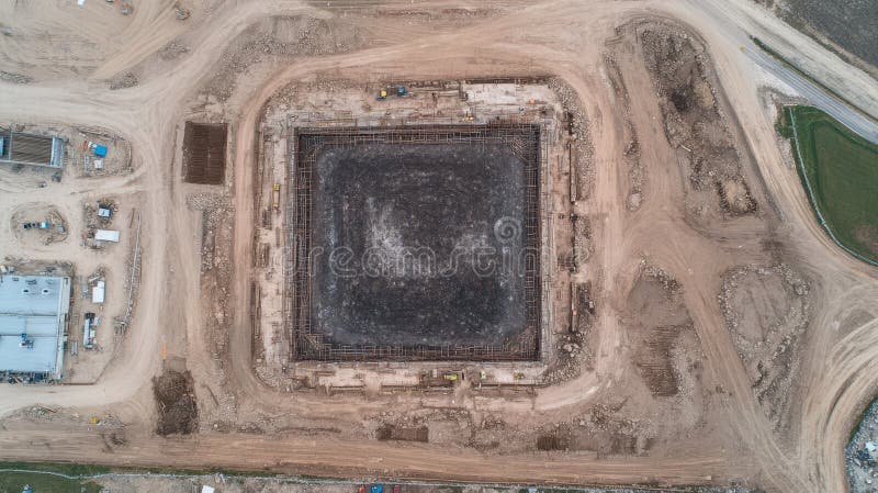 An Expansive Aerial View Captures a Massive Square Structure Emerging ...