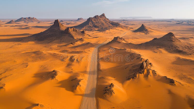 Expansive Aerial View of Desert Landscape with Dramatic Rock Formations ...