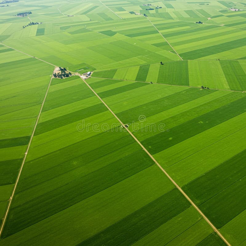 Expansive Agricultural Landscape Composed of Neatly Partitioned ...