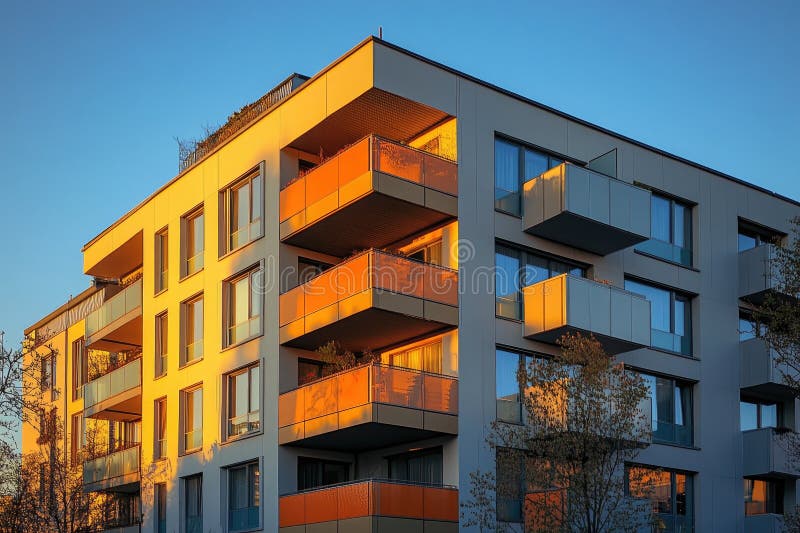 An Expansive Apartment Building Featuring Numerous Windows and ...