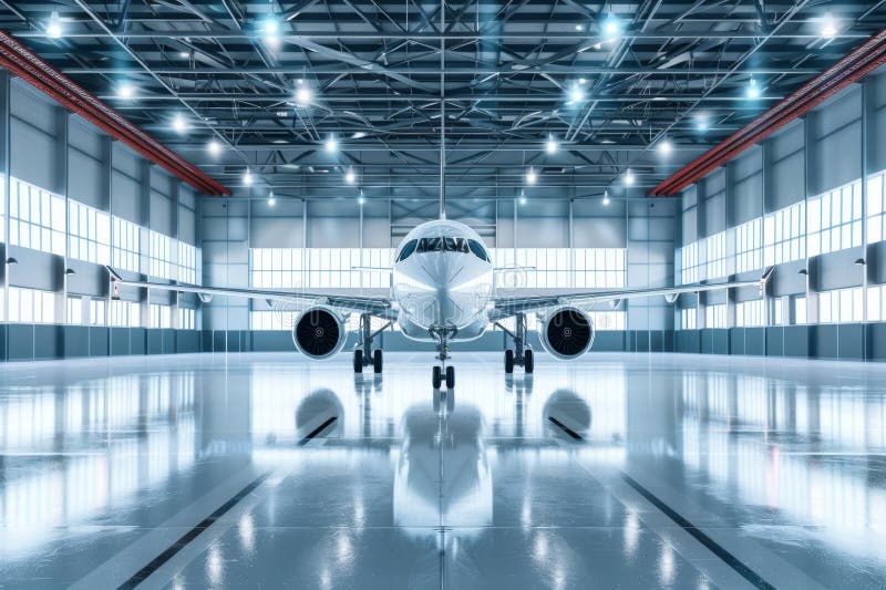 Expansive Aviation Hangar Accommodating a Large Commercial Passenger ...