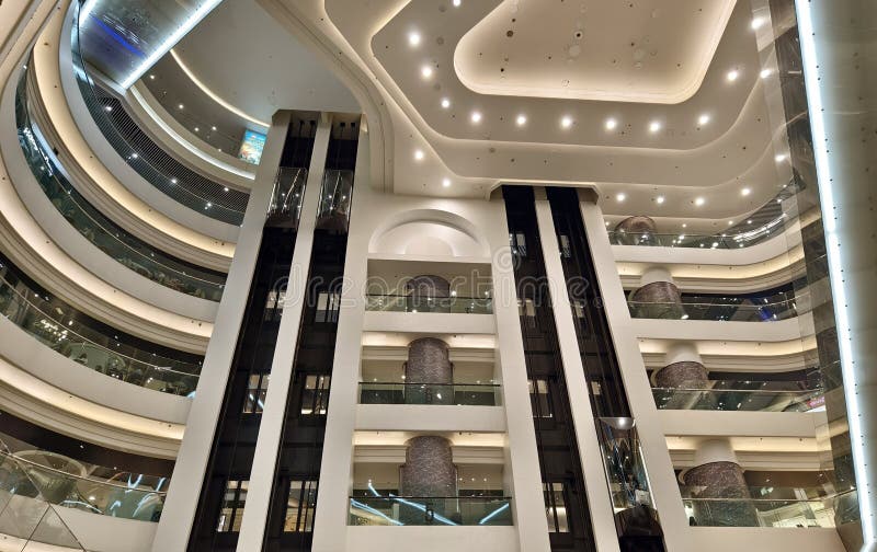 The Expansive Ceiling of a Large Commercial Building Stock Image ...