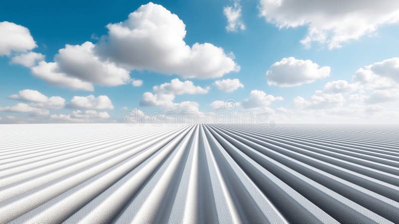 Expansive Cloudy Sky Over White Textured Landscape with Ripples Stock ...