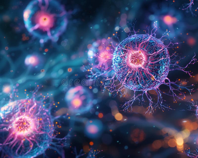 Expansive 3D Visual of Embryonic Stem Cells Stock Illustration ...