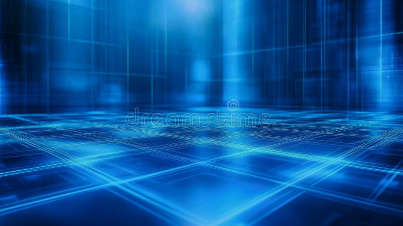 Expansive Digital Blue Floor with Intricate Glow Stock Photo - Image of ...