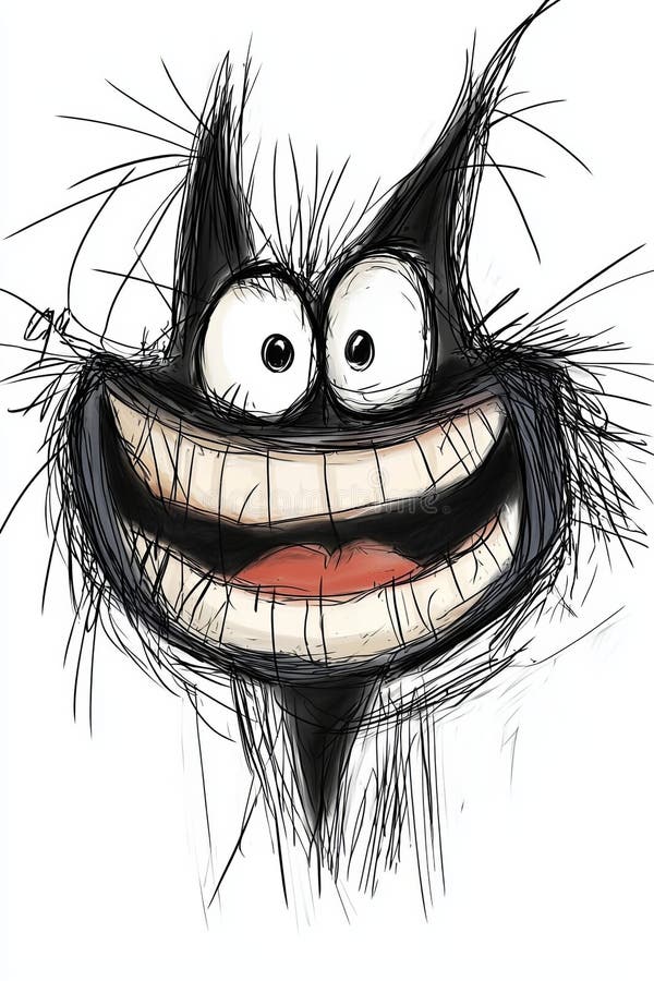 Expansive Eyes and a Cheerful Expression Stock Illustration ...