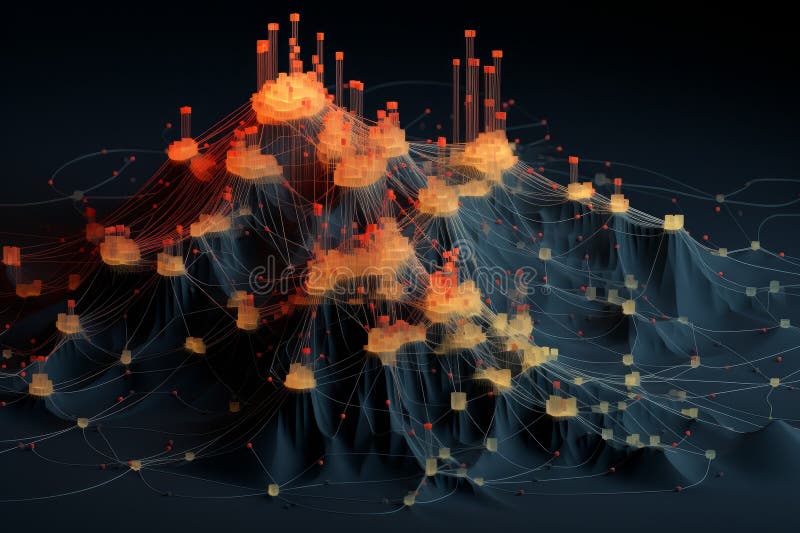 Expansive Flow Data Network. Generate AI Stock Image - Image of ...