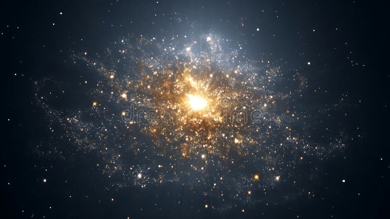 An Expansive Galaxy Scene with a Bright, Luminous Core Surrounded by ...